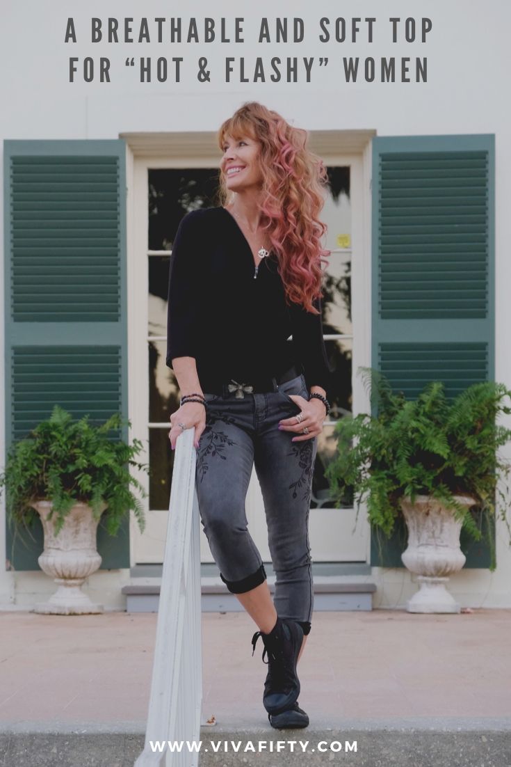 A breathable, comfy and soft top for “hot & flashy” women