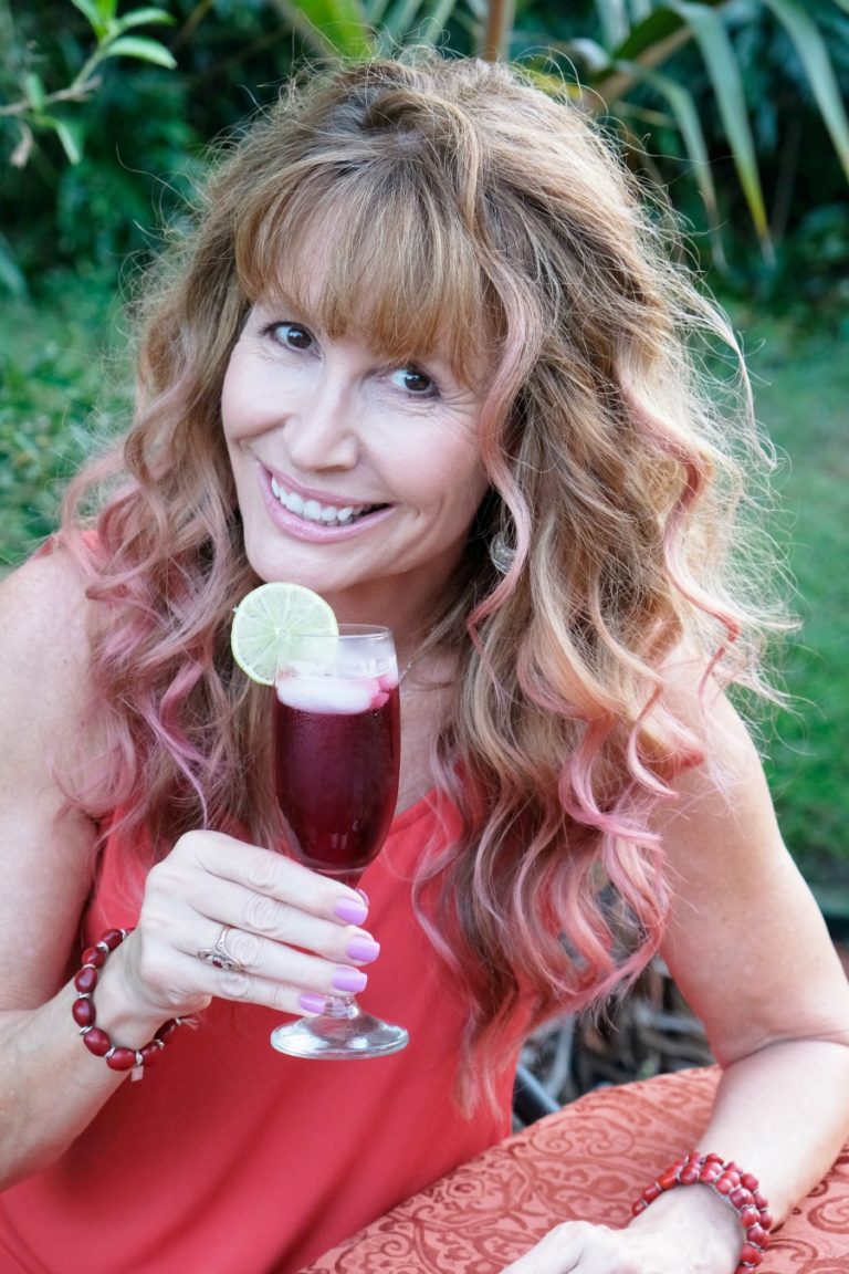My favorite holiday mocktail with organic cranberry juice