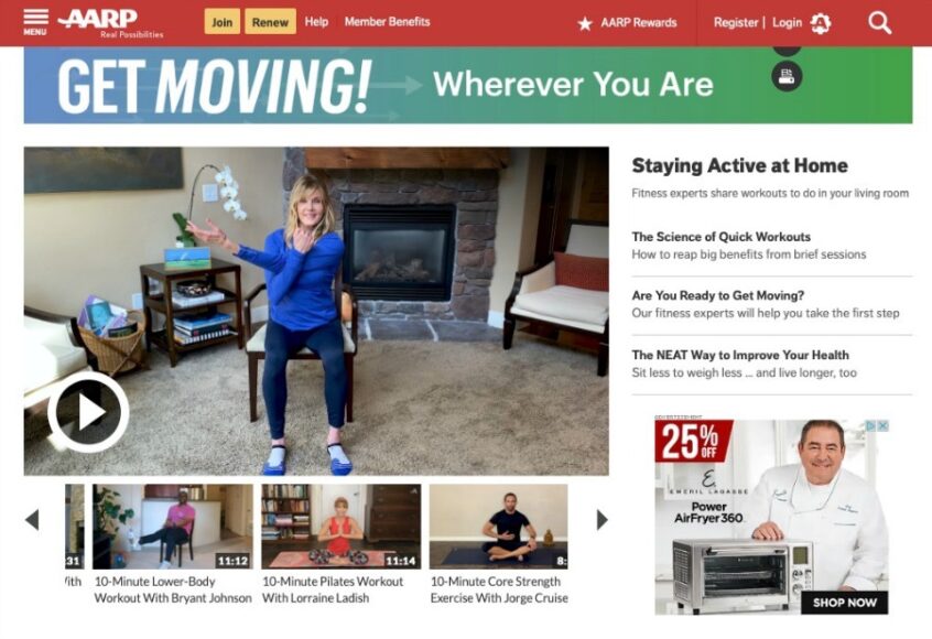 6 Sites offering workouts online for midlifers and seniors